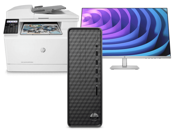 HP 슬림 데스크탑 S01-pF3004kr + HP M27h FHD 모니터 + HP 컬러 레이저젯 프로 M183fw 복합기 ...